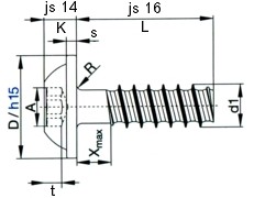 Visselect - VIS DELTA PT TETE CYLINDRIQUE BOMBEE A EMBASE TORX WN 5451